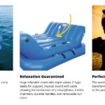 Inflatable Floating Island Lounger with Sunshade, Floating Island Pool ...