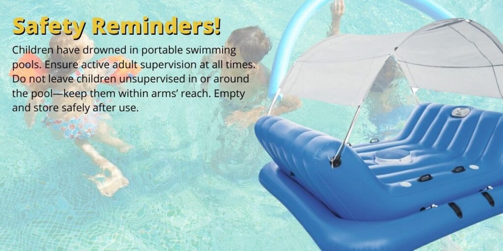 Inflatable Floating Island Lounger with Sunshade, Floating Island Pool ...