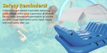 Inflatable Floating Island Lounger with Sunshade, Floating Island Pool ...